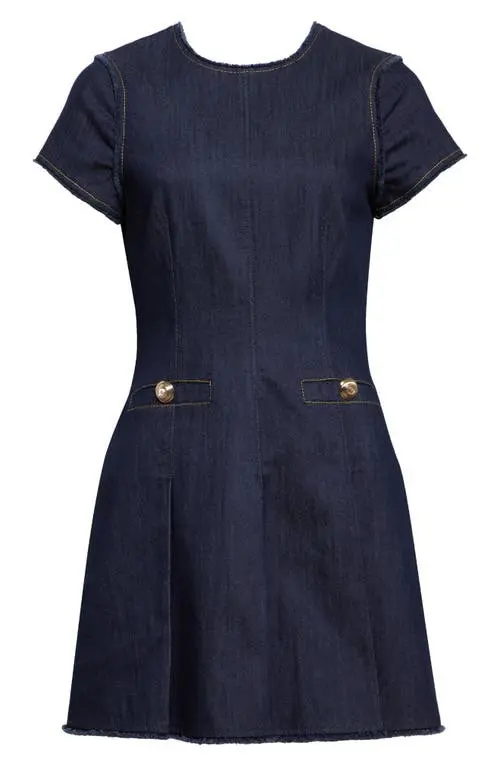 Cinq À Sept Nova Denim Fit-and-flare Dress - Indigo