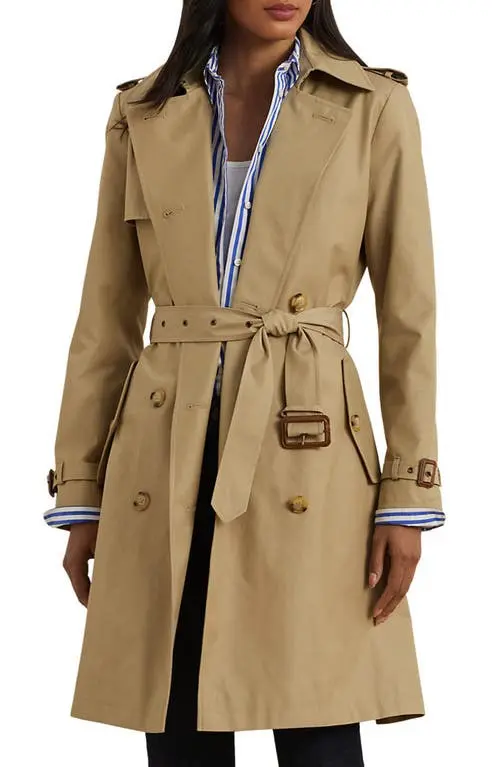 Ralph Lauren Belted Double-breasted Trench Coat - Sand