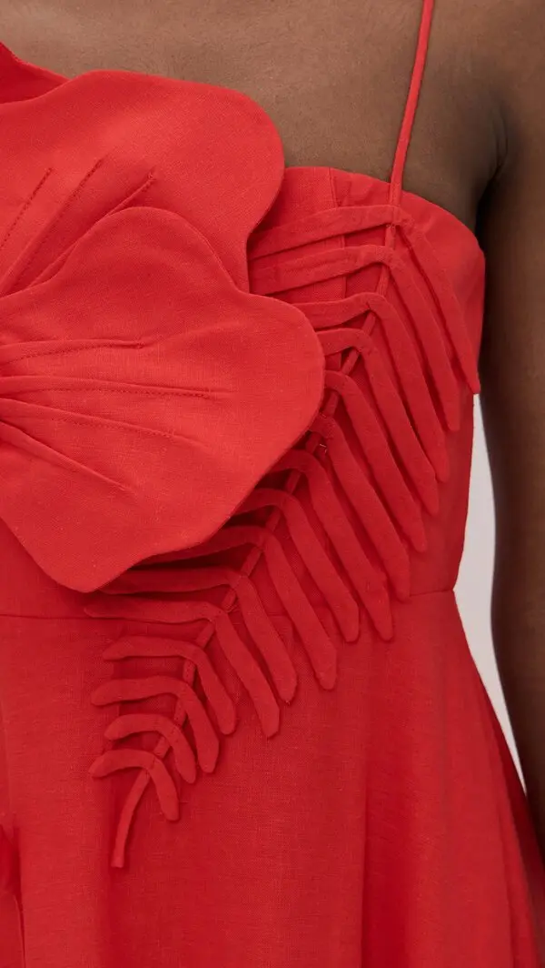 farm rio red garden sleeveless midi dress FARM Rio - Red Garden Sleeveless Midi Dress
