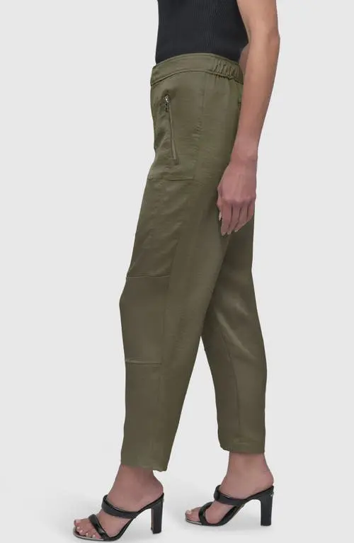 Dkny Zip Pocket Ankle Length Satin Trousers - Utility Gr