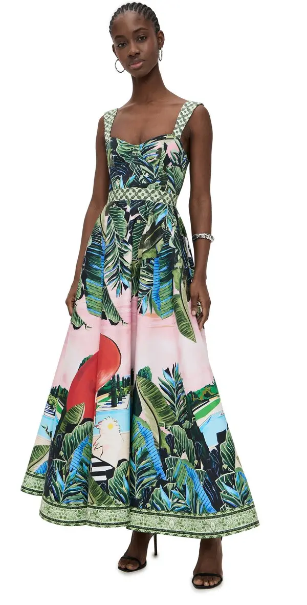 slim fit dress slacks Tropical Floral Cut-Out Maxi Dress for Women main image 0