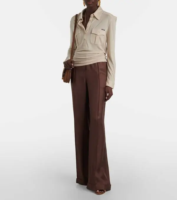 TOM FORD Silk Wide-leg Trousers