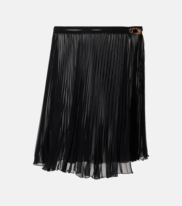 Versace Safety Pin Pleated Beach Cover-up - Black