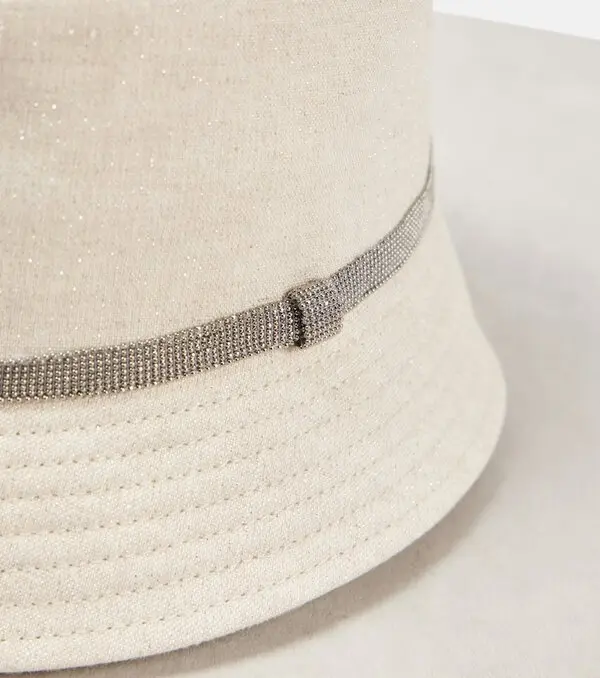Brunello Cucinelli Linen Canvas Bucket Hat - Beige