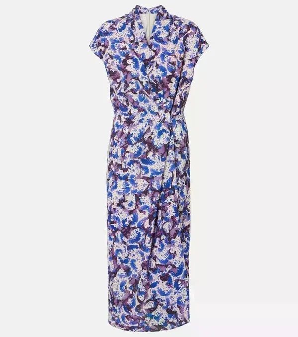 Dries Van Noten Printed Midi Dress - Blue