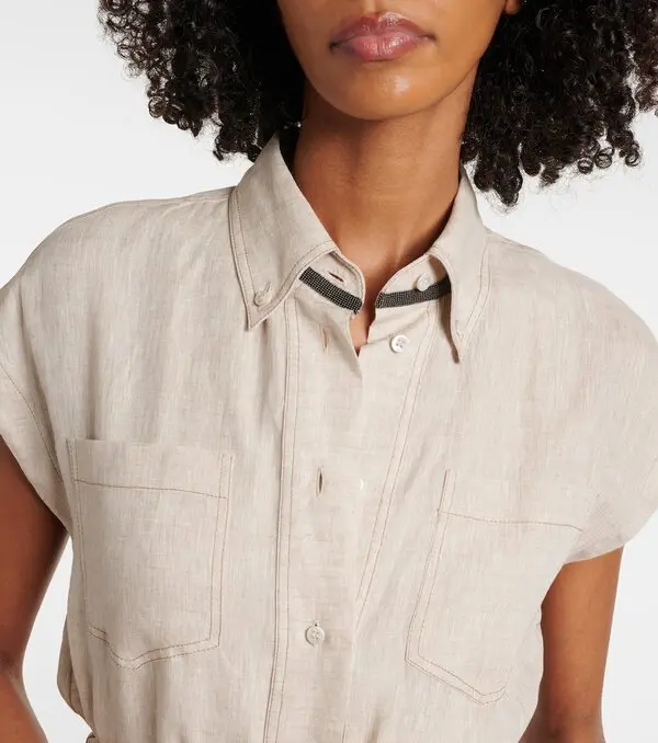 Brunello Cucinelli Linen Maxi Dress