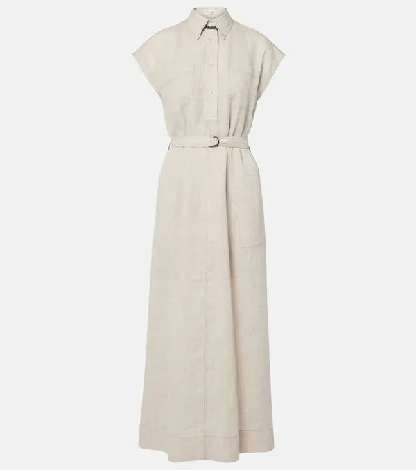 Brunello Cucinelli Linen Maxi Dress - Beige