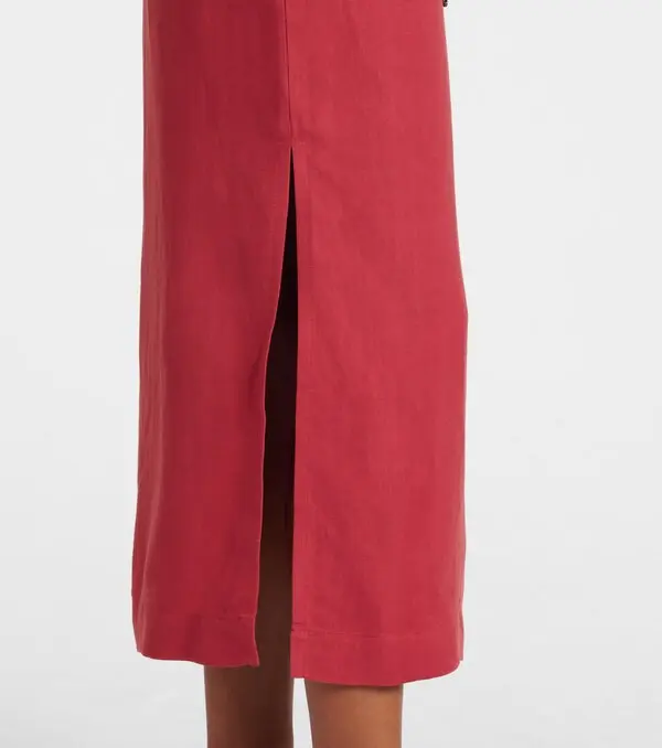 Brunello Cucinelli Gathered Midi Dress - Red