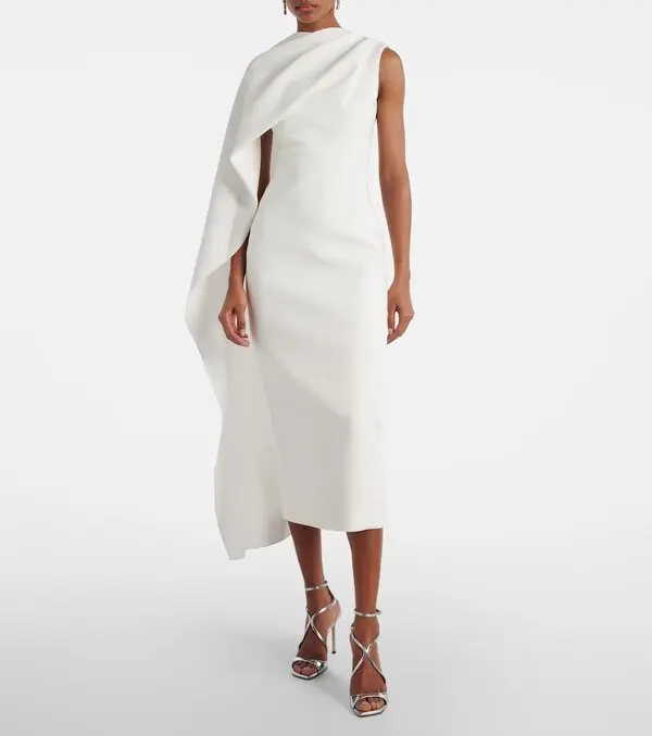 ROKSANDA Bridal Edith Draped Midi Dress - White