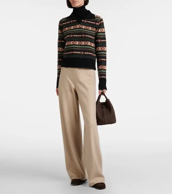 Vince High-rise Wide-leg Pants - Beige