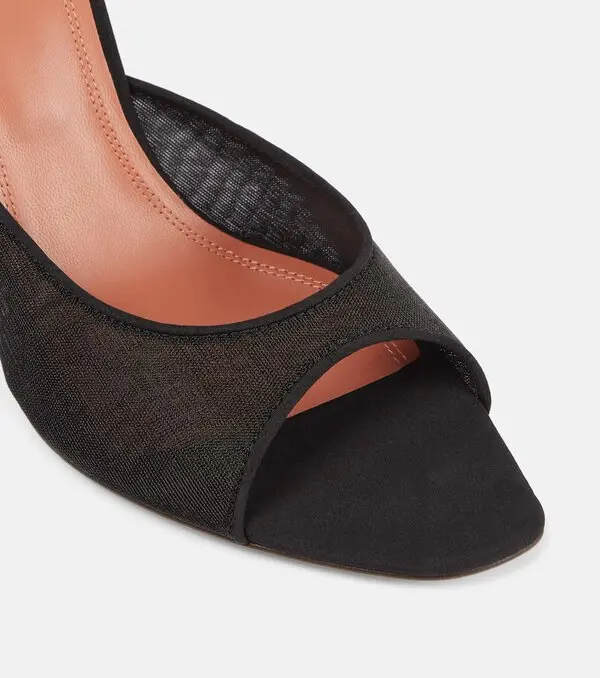 Amina Muaddi Alexa 95 Mesh Mules - Black