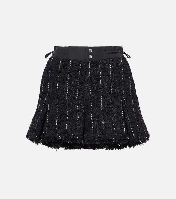 Sacai Striped Tweed Shorts - Black