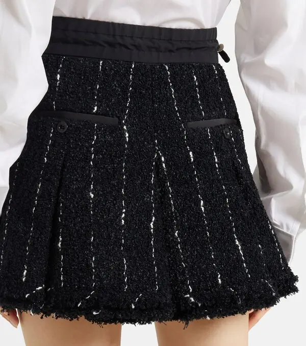 Sacai Striped Tweed Shorts - Black