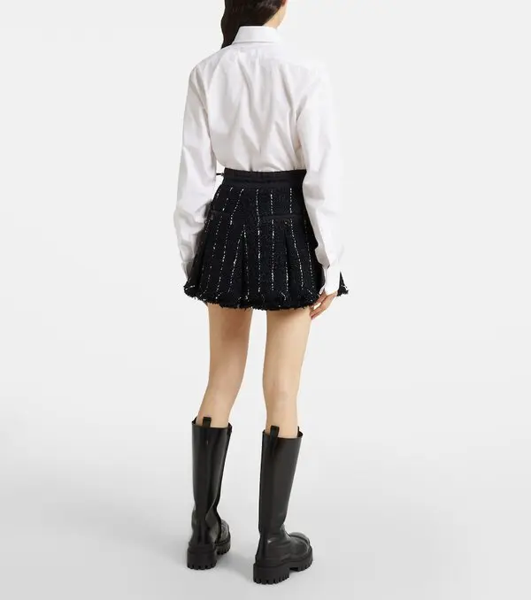 Sacai Striped Tweed Shorts