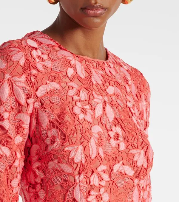 Monique Lhuillier Floral Gown - Orange