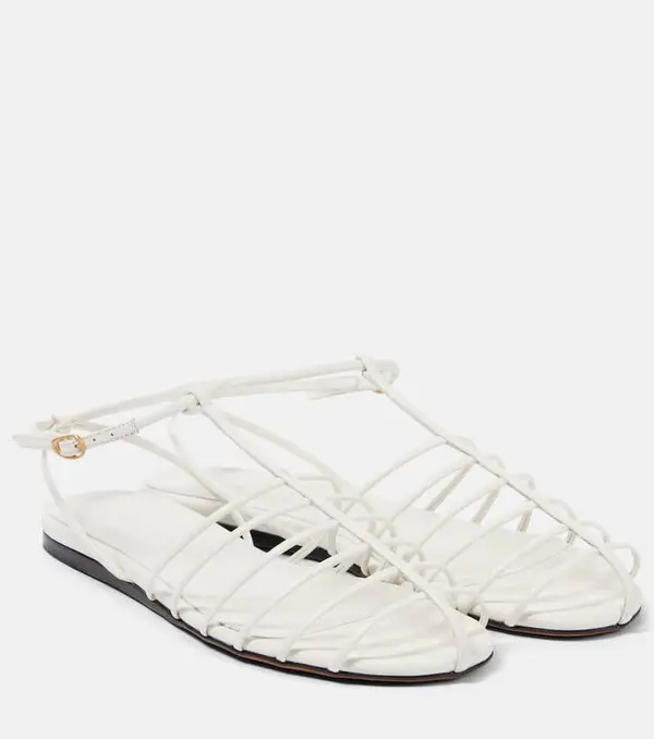 Proenza Schouler Tee Cage Leather Fisherman Sandals - White