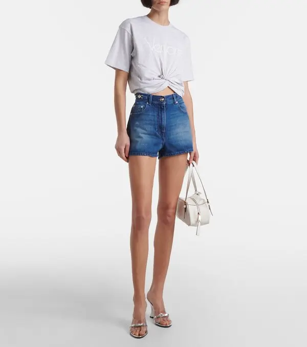 Versace Faded Denim Shorts