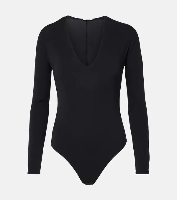 Wolford The V Neck Bodysuit - Black