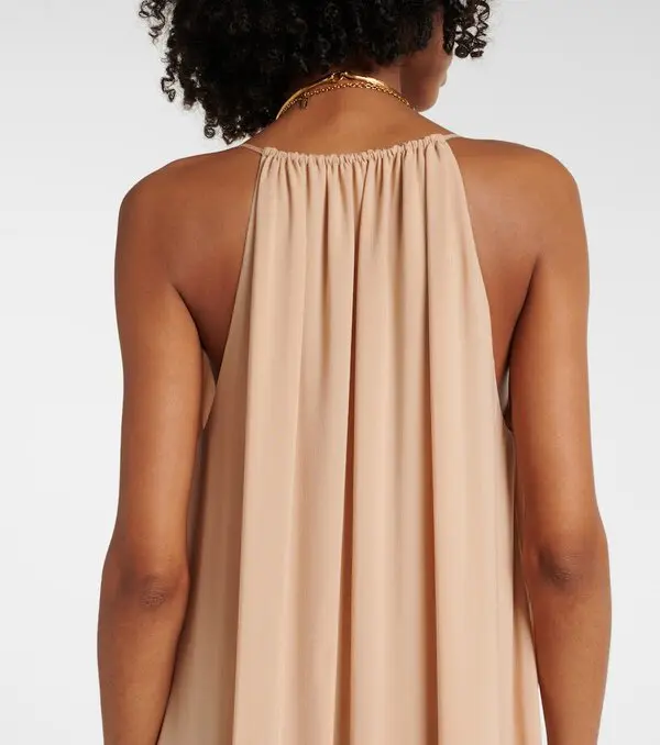 Chloé Tiered Silk Georgette Maxi Dress - Beige