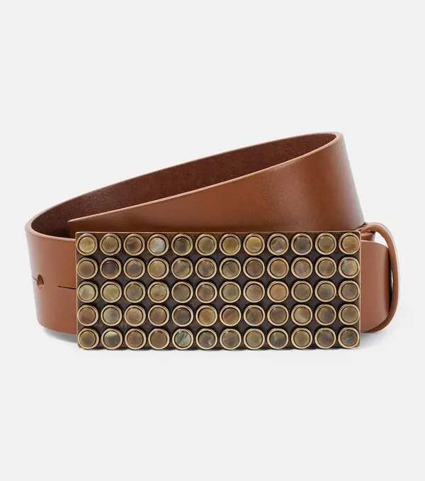 Isabel Marant Vanesia Embellished Leather Belt - Brown