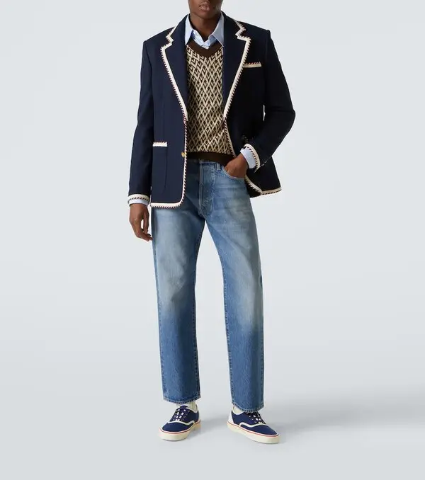 Valentino Garavani Nojoke" Lace-up Canvas Sneakers - Blue