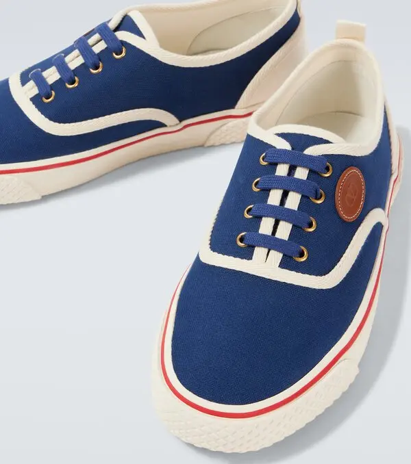 Valentino Garavani Nojoke" Lace-up Canvas Sneakers - Blue
