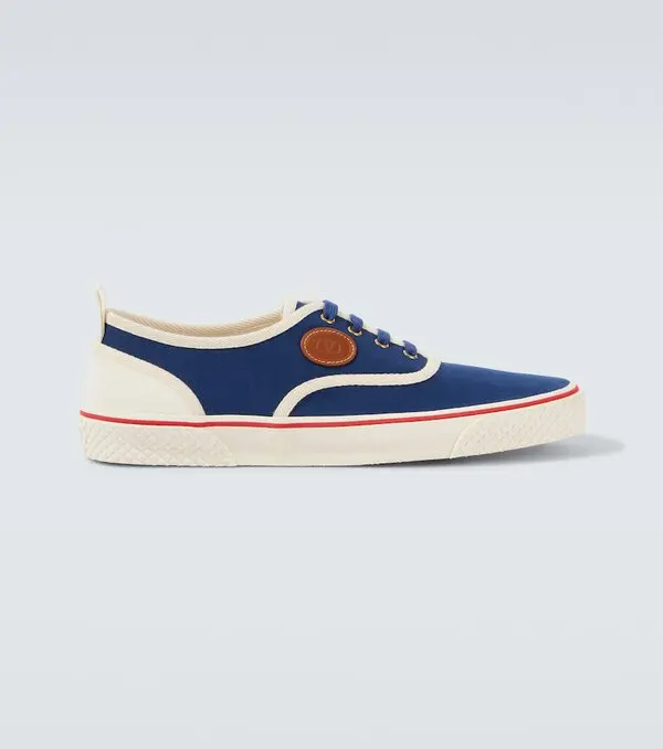 Valentino Garavani Nojoke" Lace-up Canvas Sneakers - Blue
