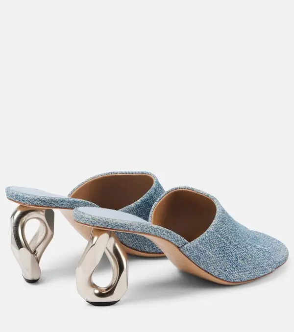 JW Anderson Leather-trimmed Denim Mules