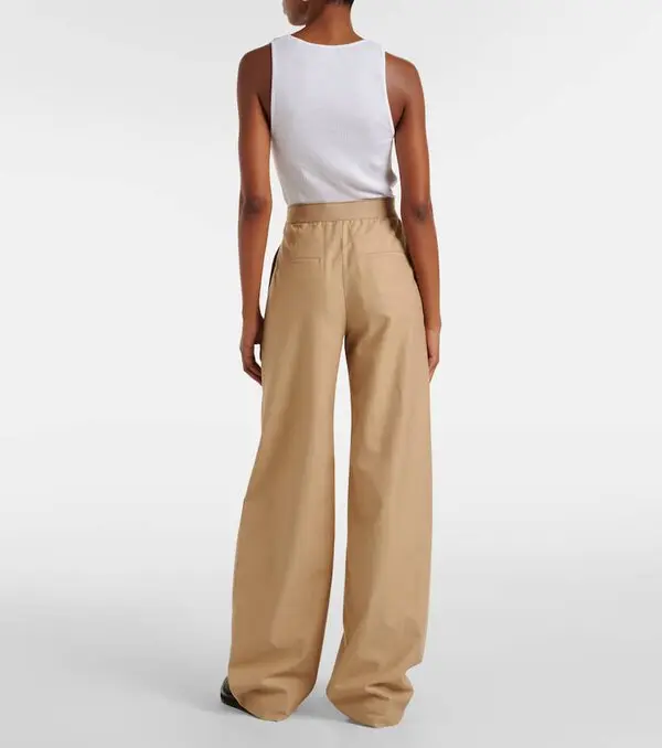 Vince Cotton And Wool Wide-leg Trousers