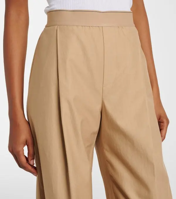 Vince Cotton And Wool Wide-leg Trousers