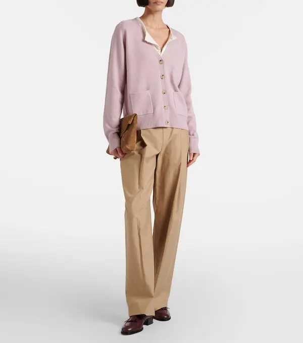 Vince Cotton And Wool Wide-leg Trousers