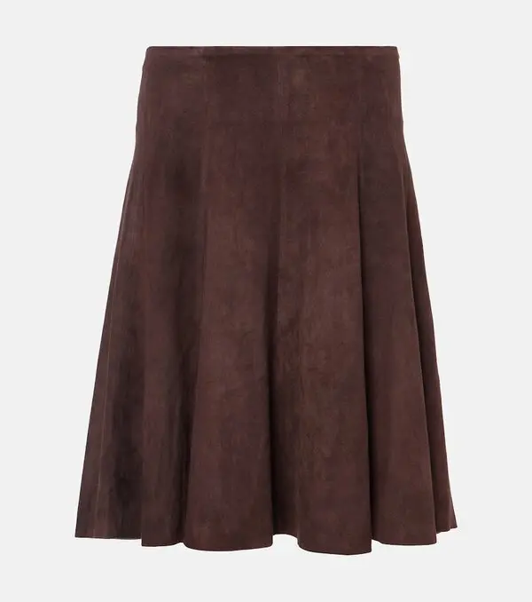Stouls Rosalba Suede Midi Skirt - Brown
