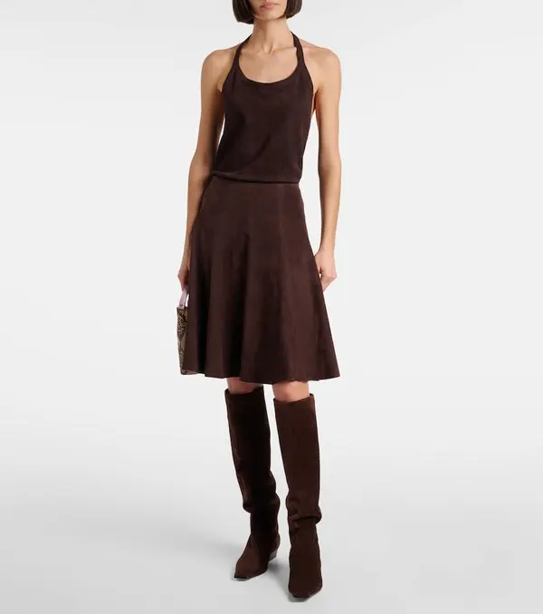 Stouls Rosalba Suede Midi Skirt
