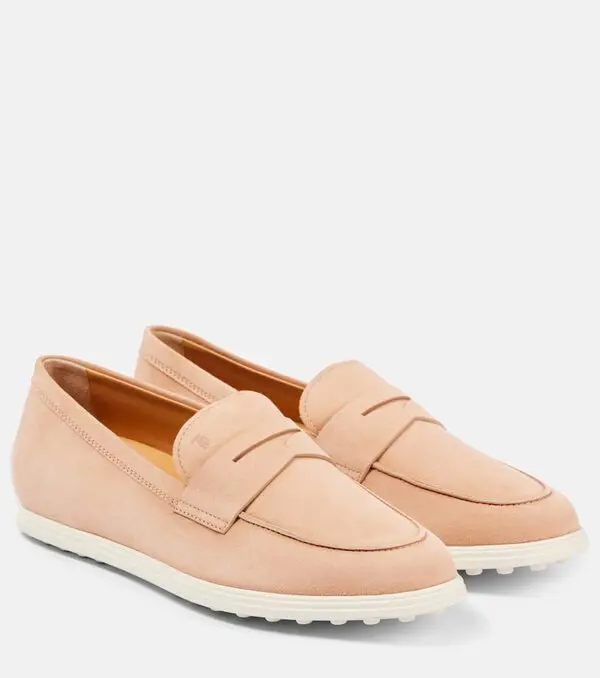 TOD'S Gommino Suede Loafers - Pink