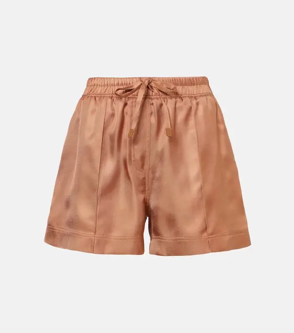 TOM FORD Silk Twill Shorts - Brown