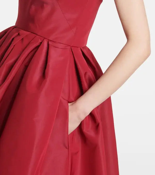 Carolina Herrera Strapless Belted Silk Cocktail Dress