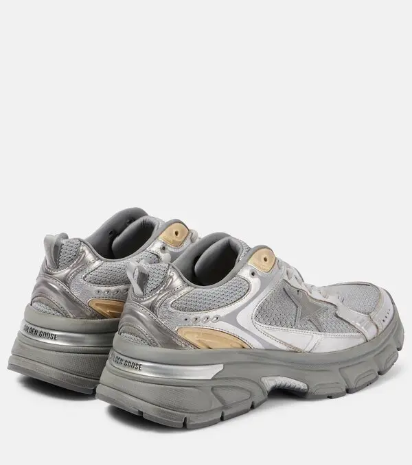 GOLDEN GOOSE Lightstar Metallic Sneakers - Silver