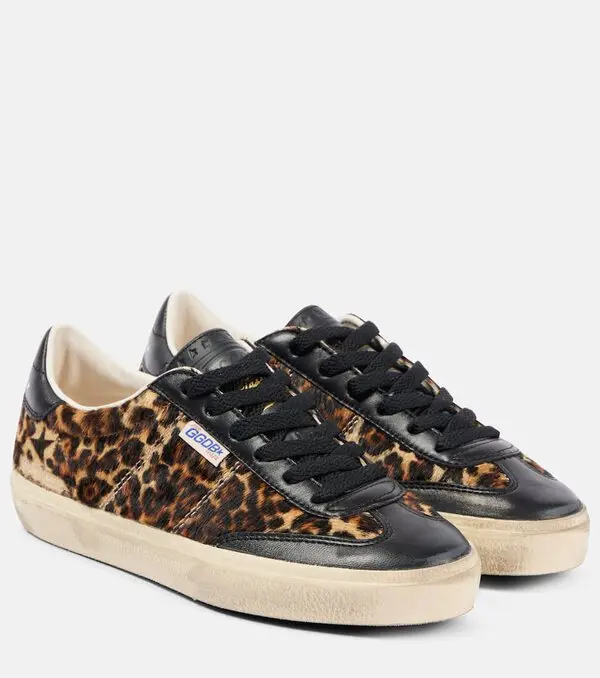 GOLDEN GOOSE Soul Star Leopard-print Sneakers - Multicoloured