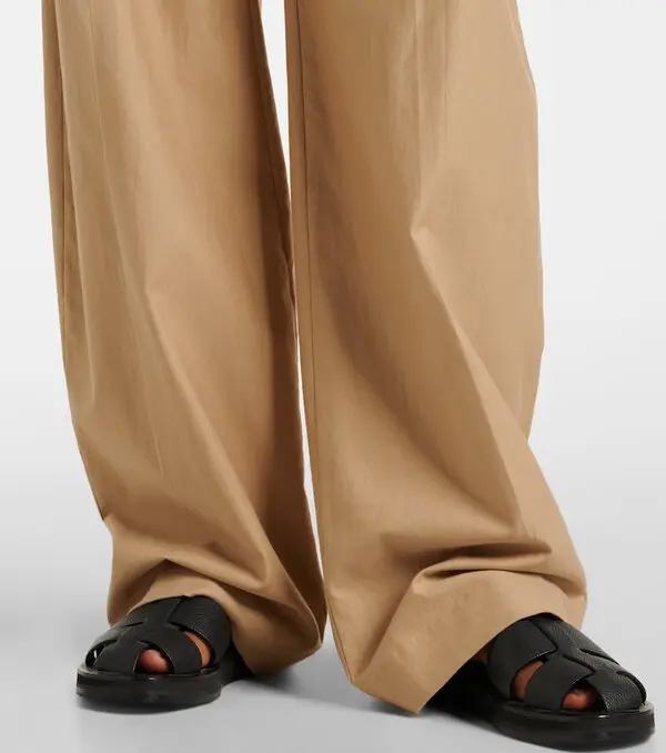 Vince Cotton And Wool Wide-leg Trousers