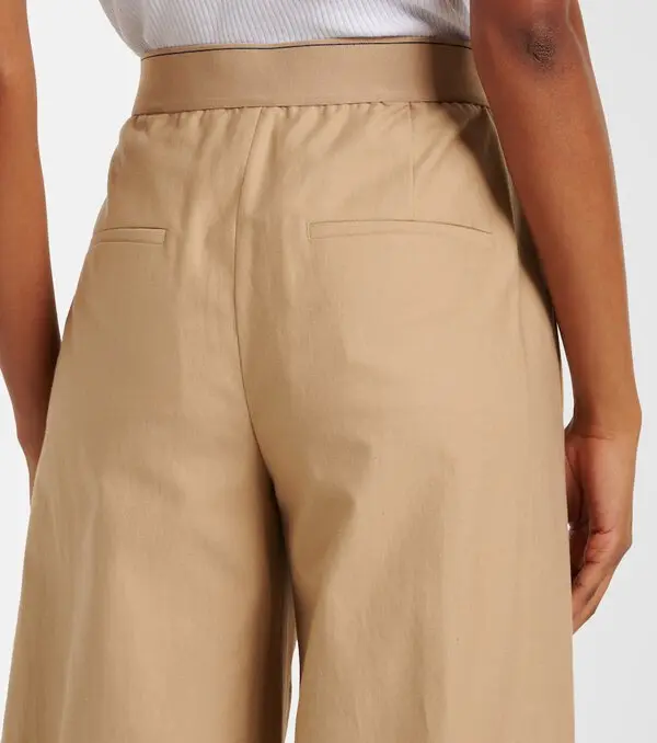 Vince Cotton And Wool Wide-leg Trousers