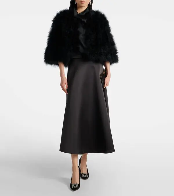 YVES SALOMON Feather Cape