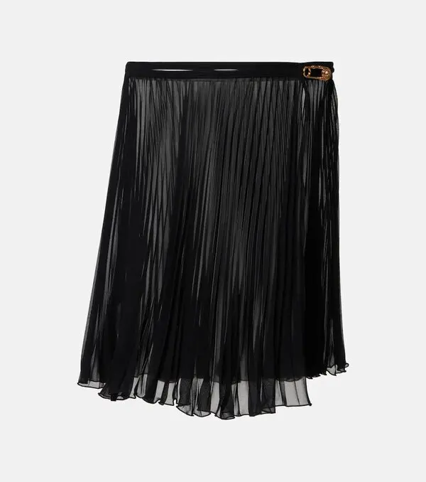 Versace Safety Pin Pleated Beach Cover-up - Black
