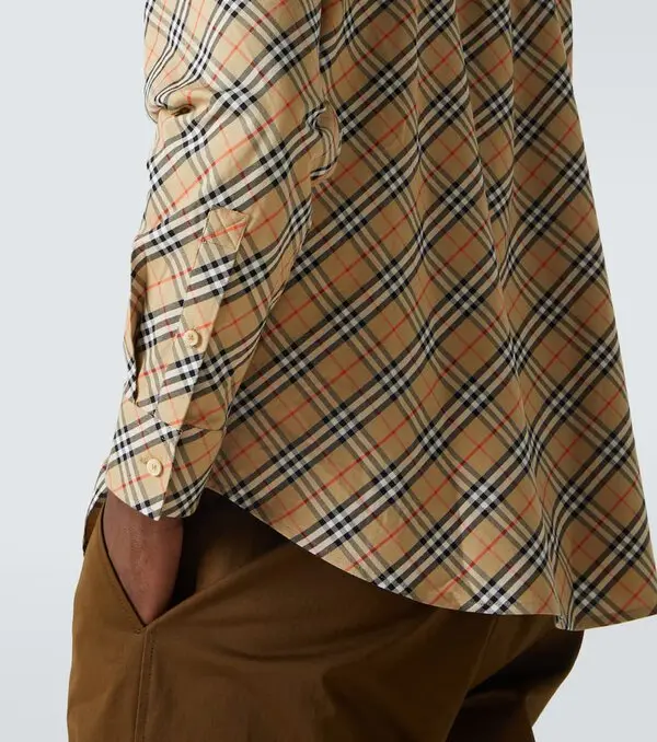 Burberry Check Cotton Poplin Shirt - Brown