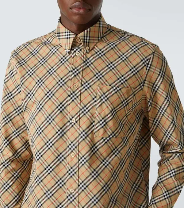 Burberry Check Cotton Poplin Shirt - Brown