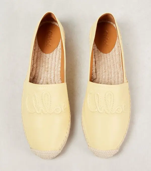 Chloé Isla Leather Espadrilles - Yellow
