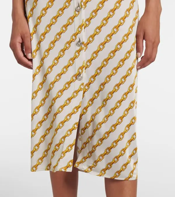 Versace Chain Stripe Shirt Dress - White
