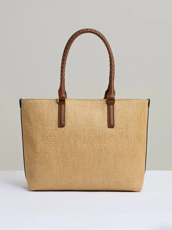 REISS Noelle Raffia Tote Bag