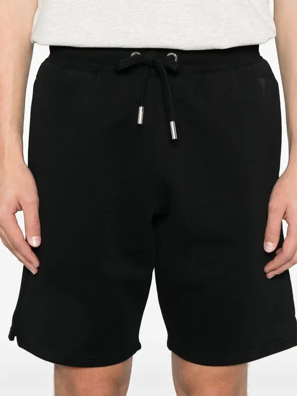 Ami De Coeur-embroidered Shorts - Black