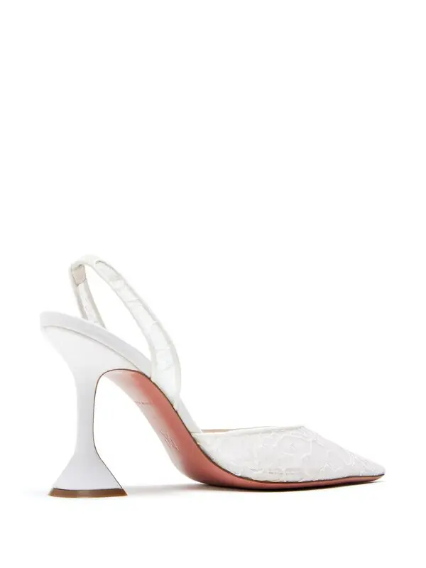 Amina Muaddi Holli 95mm Pumps - White