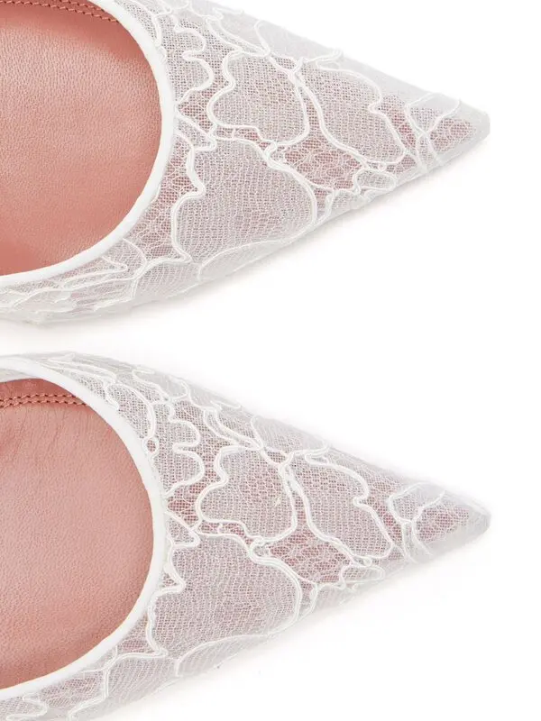 Amina Muaddi Holli 95mm Pumps - White